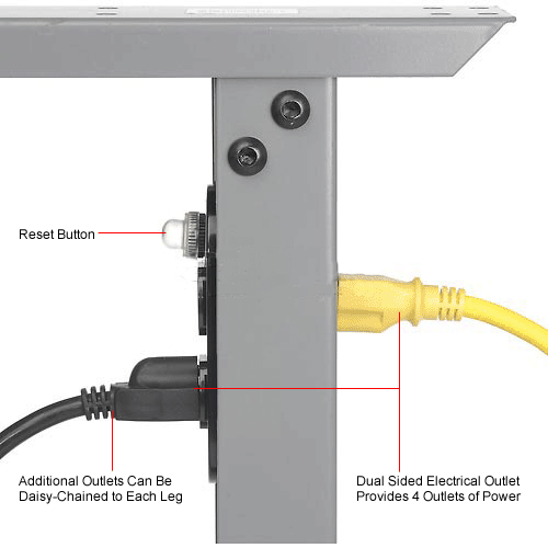 Global Industrial™ Adjustable Height Workbench, C-Channel Leg, Maple ...