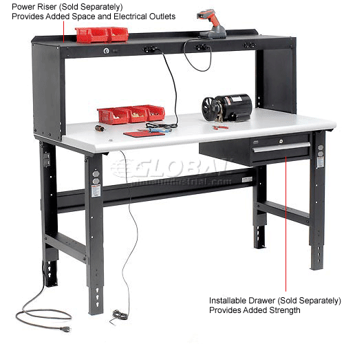 Global Industrial™ 60x30 Adjustable Height Workbench C-Channel Leg ...