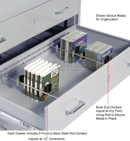 Multimedia Stackable Storage Cabinet - Light Gray