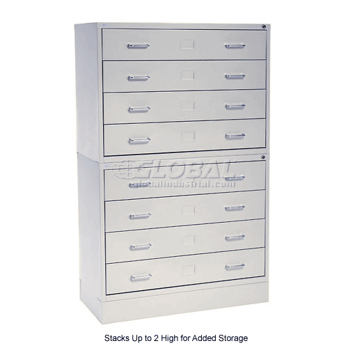 Multimedia Stackable Storage Cabinet - Light Gray