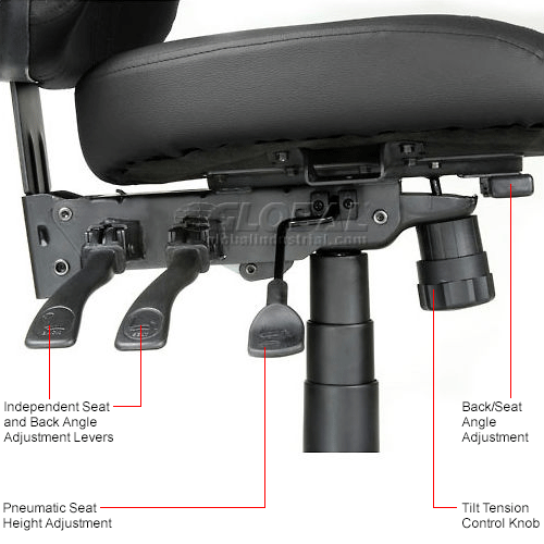 Interion® Antimicrobial Multifunctional Office Chair, Black