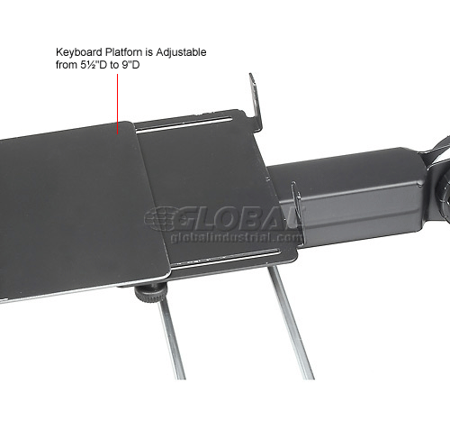 Global Industrial™ Flip-Up Keyboard & Mouse Tray For Orbit Workstation