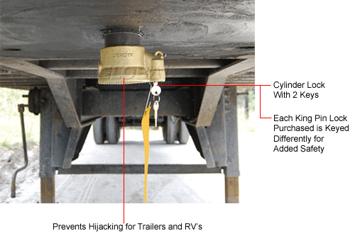 Jendyk King Pin Lock For Tractor Trailers (Keyed With Different Keys ...