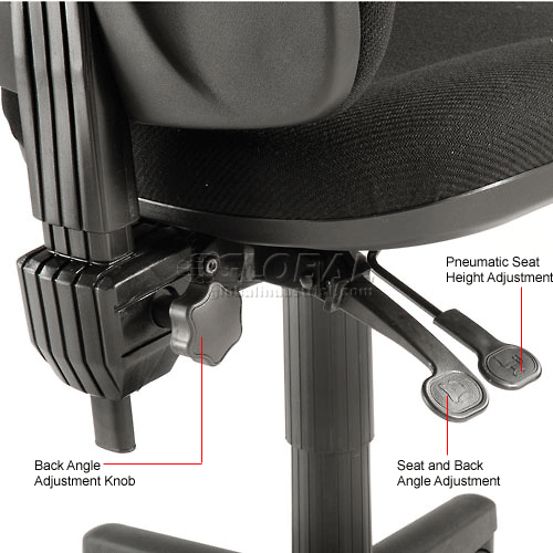 Interion® Task Chair With 19"H Back, Fabric, Black