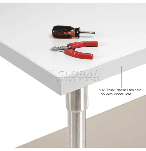 Global Industrial™ 72 x 30 Plastic Laminate Square Edge Workbench with ...