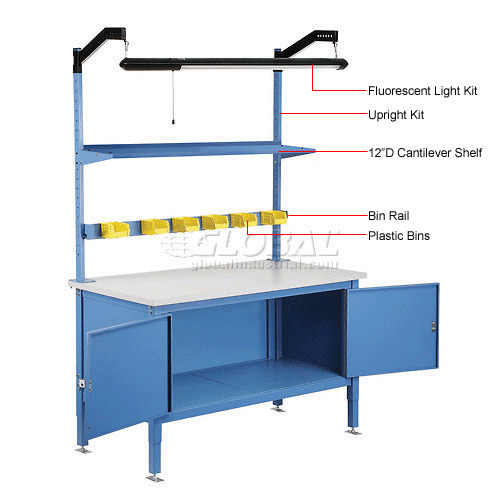Global Industrial™ 72 x 30 Security Cabinet Bench - Plastic Safety Edge