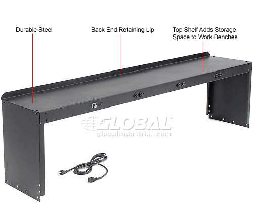 Global Industrial™ Steel Power Riser, 72"W x 15"D, Black