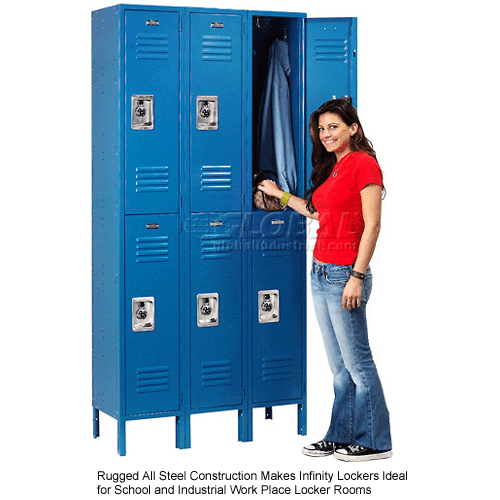 Global Industrial™ Infinity® 2-Tier 6 Door Locker, 12"Wx18"Dx36"H, Blue ...