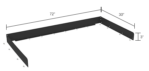 Global Industrial™ Back and End Stops For Workbench Top - 72"W x 30"D x ...