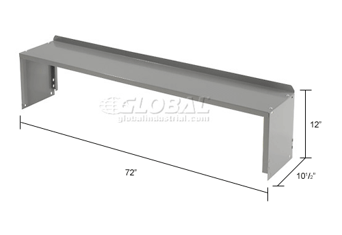 Global Industrial™ Standard Steel Riser, 72"W x 10-1/2"D, Gray