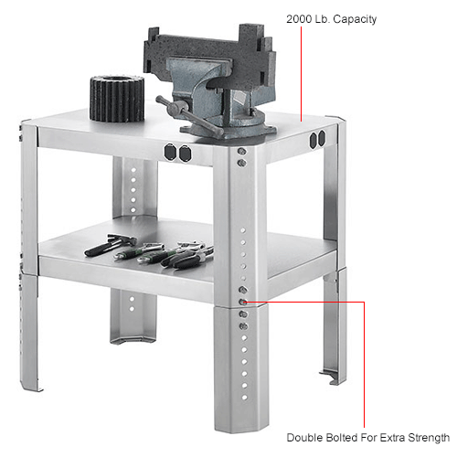 Global Industrial™ Adjustable Height Machine Stand, 430 Stainless Steel ...