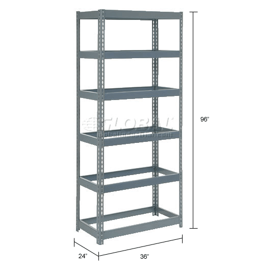 Global Industrial™ Extra Heavy Duty Shelving 36"W x 24"D x 96"H With 6 ...
