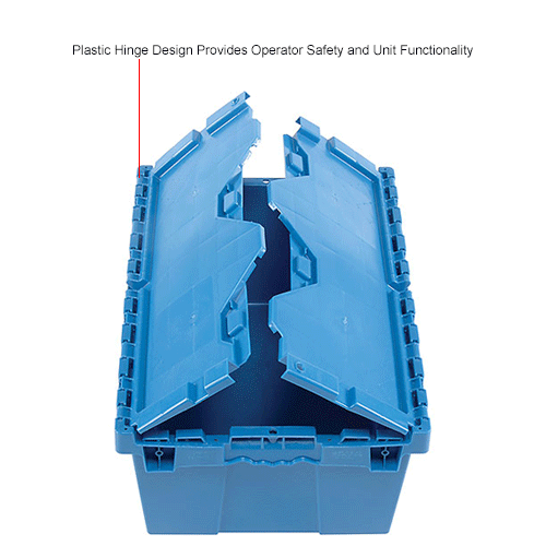 Global Industrial™ Plastic Attached Lid Shipping and Storage Container ...