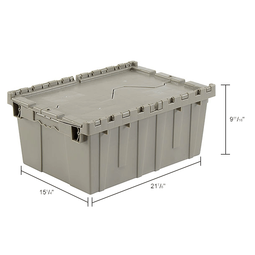 Global Industrial™ Plastic Attached Lid Shipping & Storage Container 21 ...