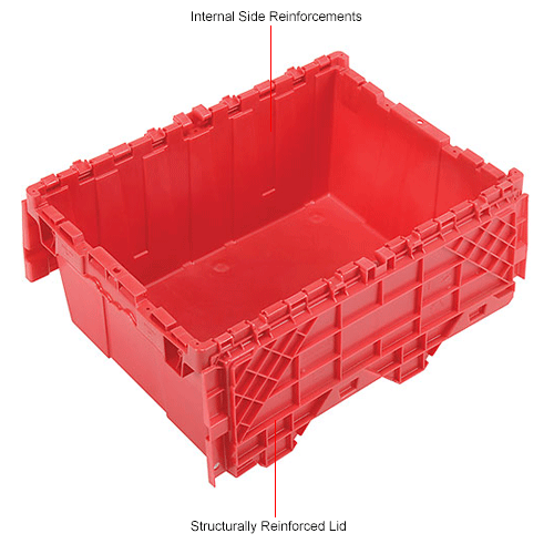Global Industrial™ Plastic Attached Lid Shipping & Storage Container 21 ...