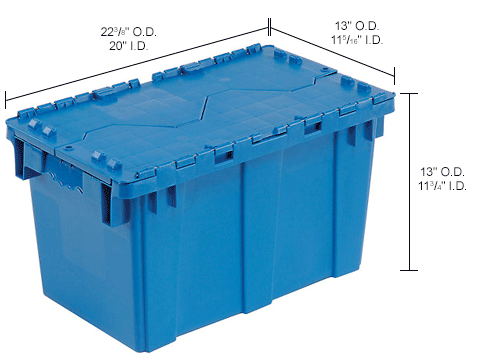 Global Industrial™ Plastic Attached Lid Shipping & Storage Container ...