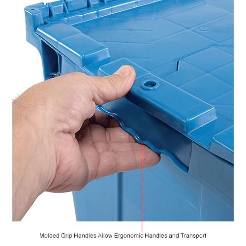 Global Industrial™ Plastic Attached Lid Shipping & Storage Container 21 ...