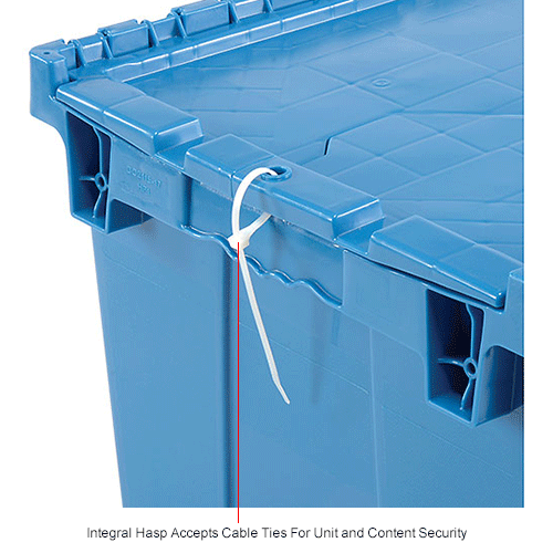 Global Industrial™ Plastic Attached Lid Shipping & Storage Container 21 ...