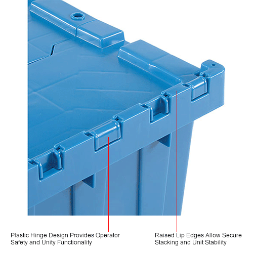 Global Industrial™ Plastic Attached Lid Shipping & Storage Container 21 ...