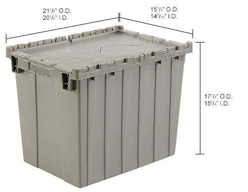 Global Industrial™ Plastic Attached Lid Shipping & Storage Container 21 ...