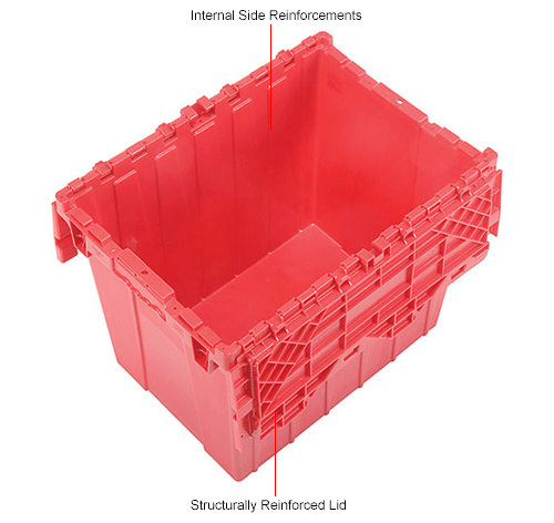 Global Industrial™ Plastic Attached Lid Shipping & Storage Container 21 ...