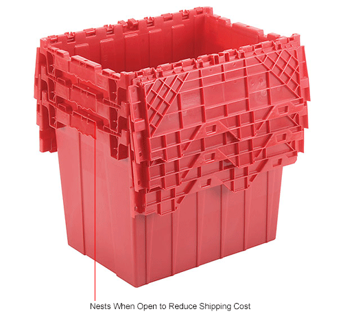 Global Industrial™ Plastic Attached Lid Shipping & Storage Container 21 ...