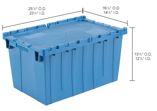 Global Industrial™ Plastic Attached Lid Shipping & Storage Container 25 ...