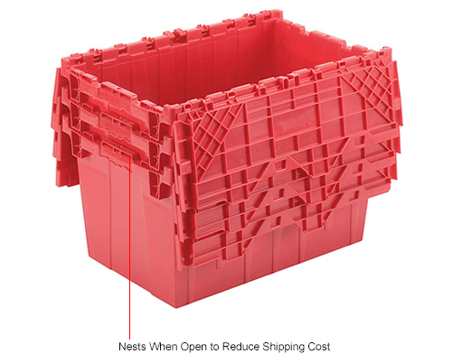 Global Industrial™ Plastic Attached Lid Shipping & Storage Container 25 ...