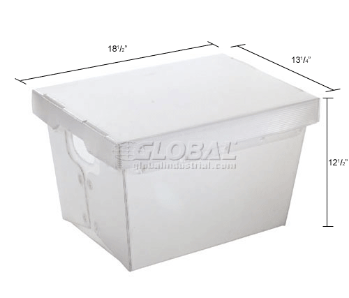 Global Industrial™ Corrugated Plastic Totes - Postal Nesting with Lid ...