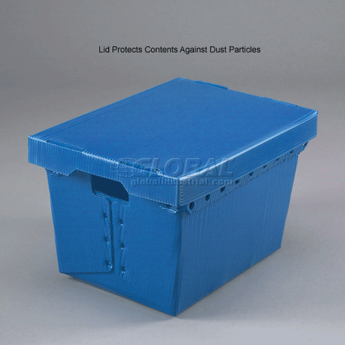 Global Industrial™ Corrugated Plastic Postal Mail Tote Lid Blue - Pkg ...
