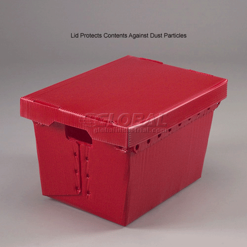 Global Industrial™ Corrugated Plastic Postal Mail Tote Lid Red - Pkg Qty 10