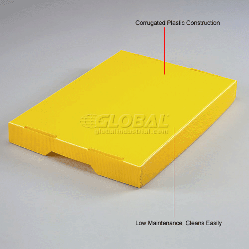 Global Industrial™ Corrugated Plastic Postal Mail Tote Lid Yellow - Pkg ...
