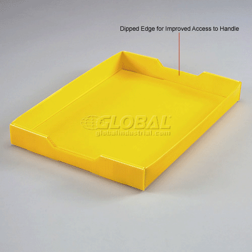 Global Industrial™ Corrugated Plastic Postal Mail Tote Lid Yellow - Pkg ...