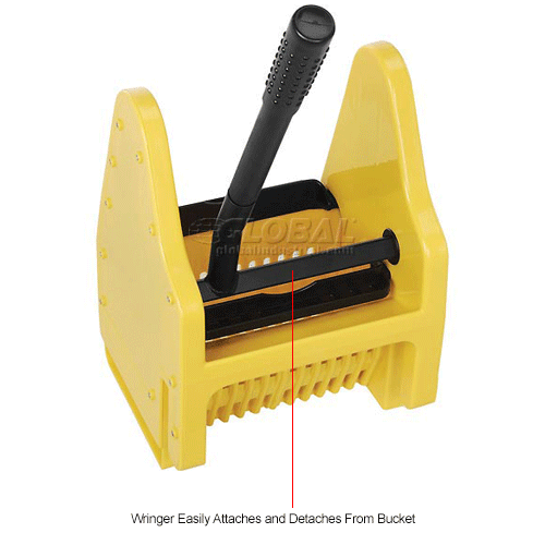 Global Industrial™ Mop Bucket And Wringer Combo 38 Qt., Down Press, Yellow
