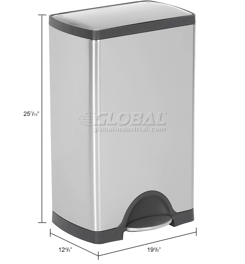 simplehuman® Rectangular Step Can - 13 Gallon Brushed SS
