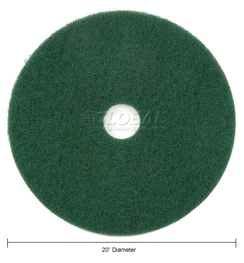 Global Industrial™ 20" Scrubbing Pad, Green, 5 Per Case