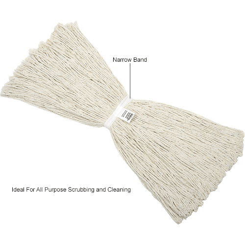 Global Industrial™ 24 oz. Cotton Cut-End Mop Head, 4Ply, Narrow Band