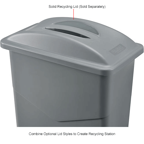 Global Industrial™ Slim Trash Can, 23 Gallon, Gray