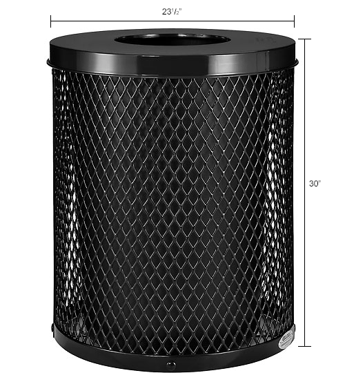 Global Industrial™ Outdoor Diamond Steel Trash Can With Flat Lid, 36 ...