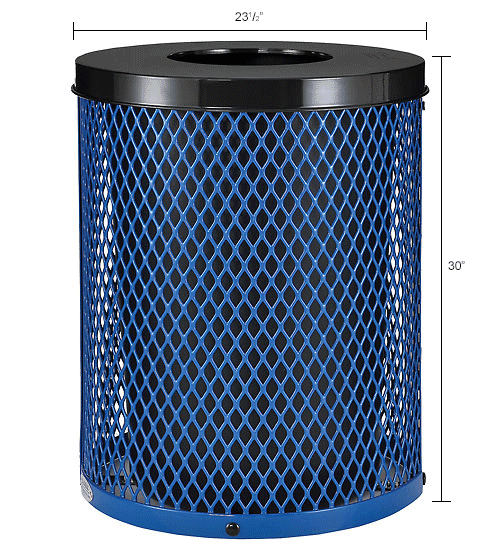 Global Industrial™ Outdoor Diamond Steel Trash Can With Flat Lid, 36 ...