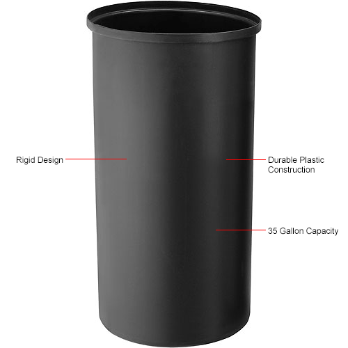 Global Industrial™ Rigid Plastic Liner For Aluminum Trash Can, 35 ...
