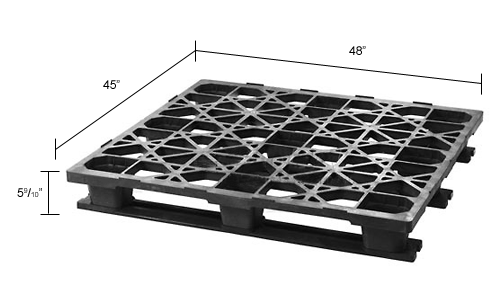 Rackable Automotive Open Deck Pallet, Plastic, 4-Way Entry, 48"x45 ...