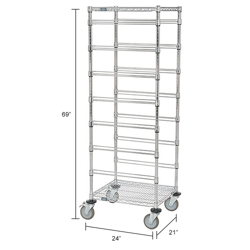 Global Industrial™ 21"L x 24"W x 69"H Chrome Wire Cart - 7 Level