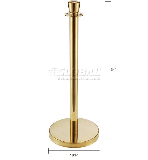 Global Industrial™ Best Value Portable Gold Finished 34" H Post With Base