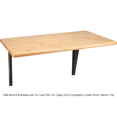 Global Industrial™ Wall Mount Brackets For 24" Deep ADA Locker Bench ...