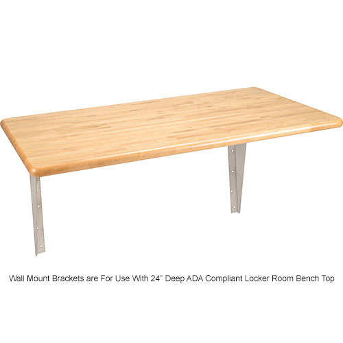 Global Industrial™ Wall Mount Brackets For 24" Deep ADA Locker Bench ...