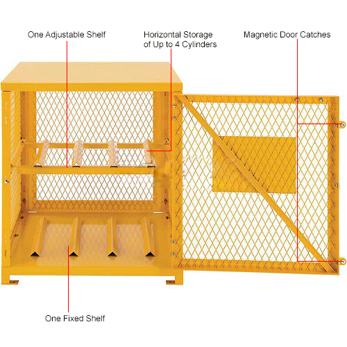 Global Industrial™ Horizontal Cylinder Storage Cabinet w/ SGL Door, 4 ...