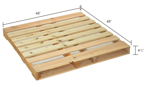 Global Industrial™ New Hard Wood Pallet, 48"L x 48"W x 4-1/2"H | 270275 ...
