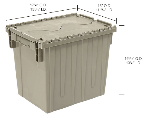 Global Industrial™ Plastic Attached Lid Shipping & Storage Container ...