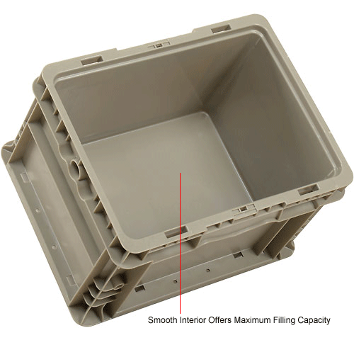 Global Industrial™ Stackable Straight Wall Container, Solid, 12"Lx15 ...